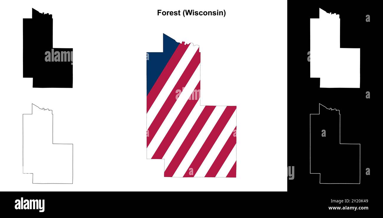 Forest County (Wisconsin) outline map set Stock Vector Image & Art - Alamy