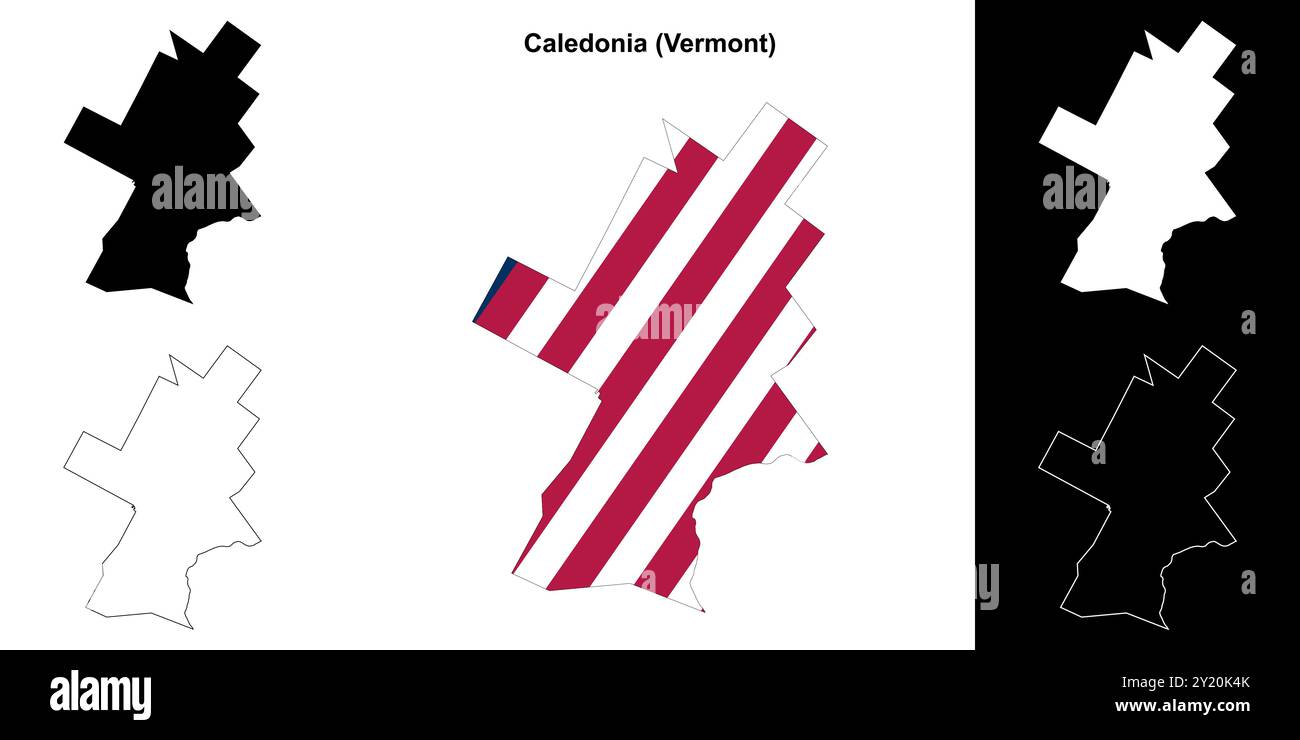 Caledonia County (Vermont) outline map set Stock Vector Image & Art - Alamy