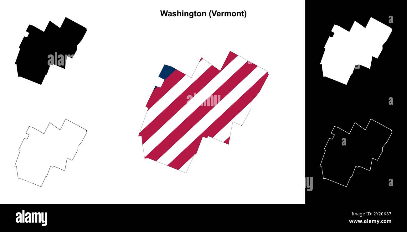Washington County (Vermont) outline map set Stock Vector Image & Art ...