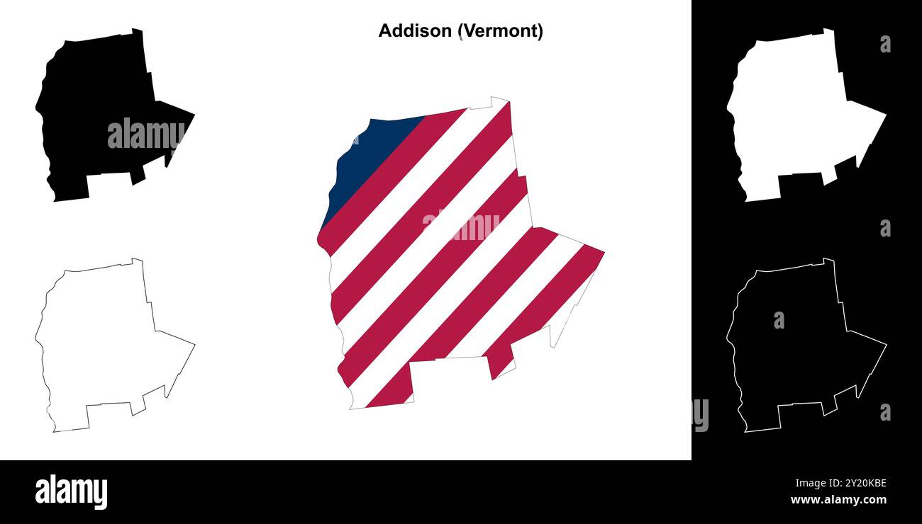 Addison county map hi-res stock photography and images - Alamy