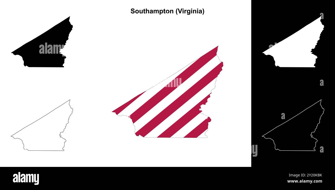 Southampton outline map hi-res stock photography and images - Alamy