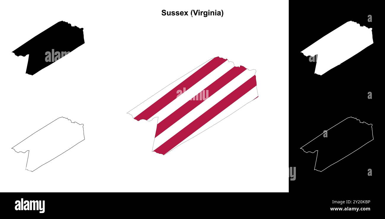 Sussex outline map hi-res stock photography and images - Alamy