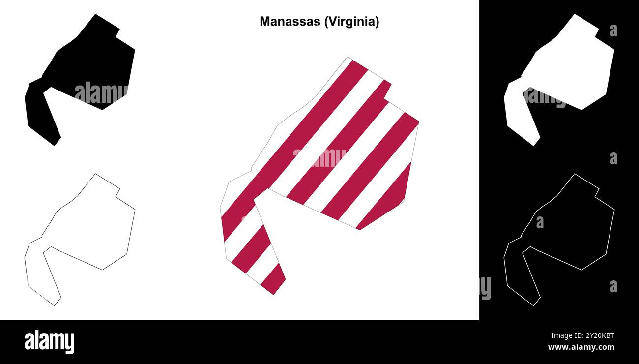 Manassas County (Virginia) outline map set Stock Vector Image & Art - Alamy