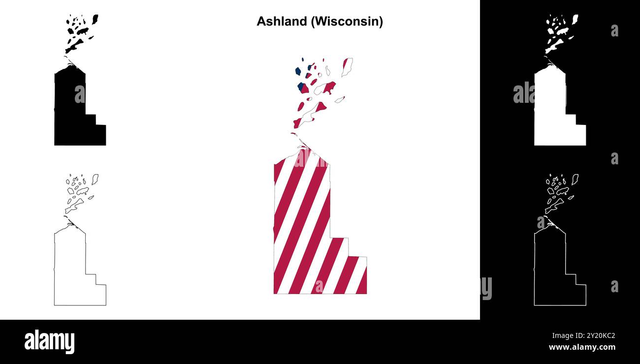 Ashland County (Wisconsin) outline map set Stock Vector Image & Art - Alamy