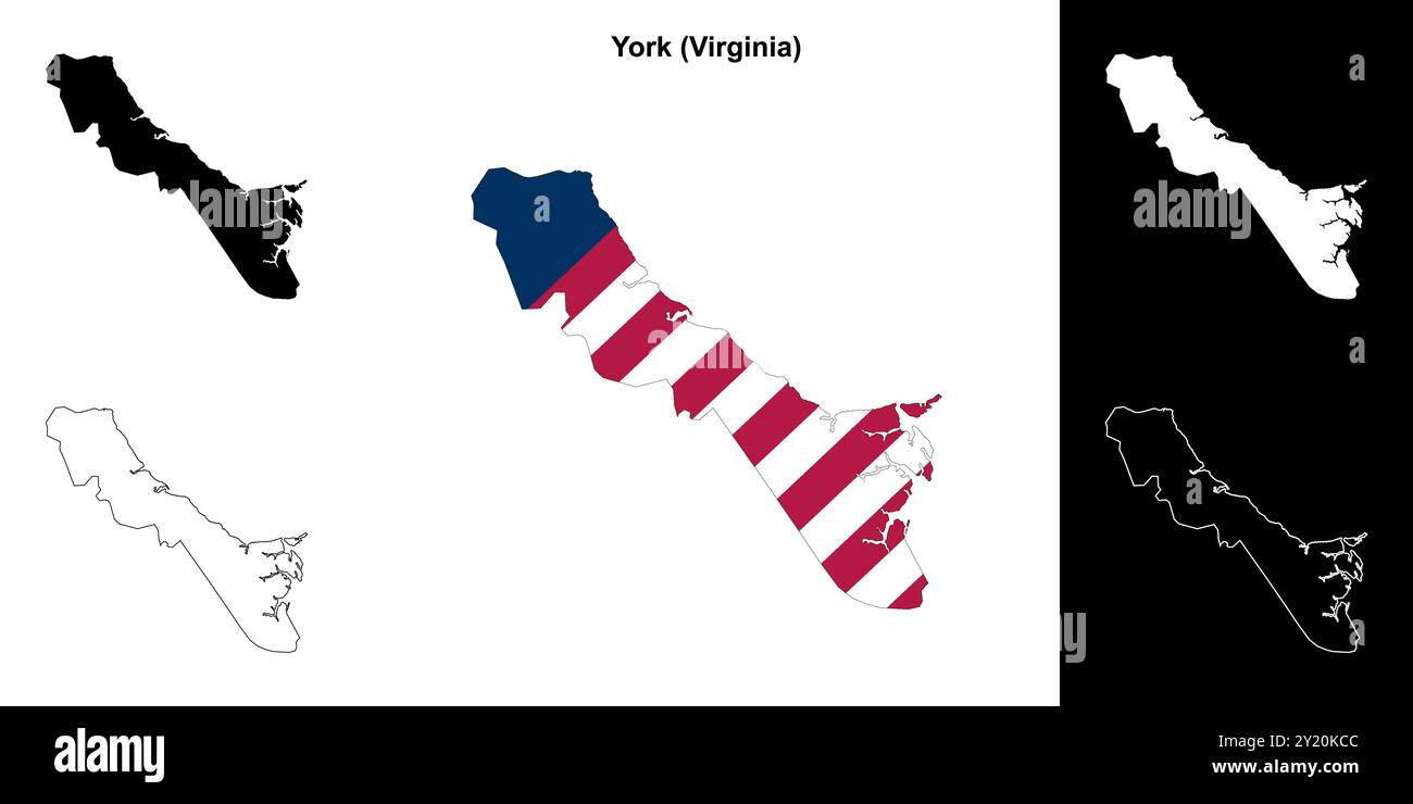York County (Virginia) outline map set Stock Vector Image & Art - Alamy
