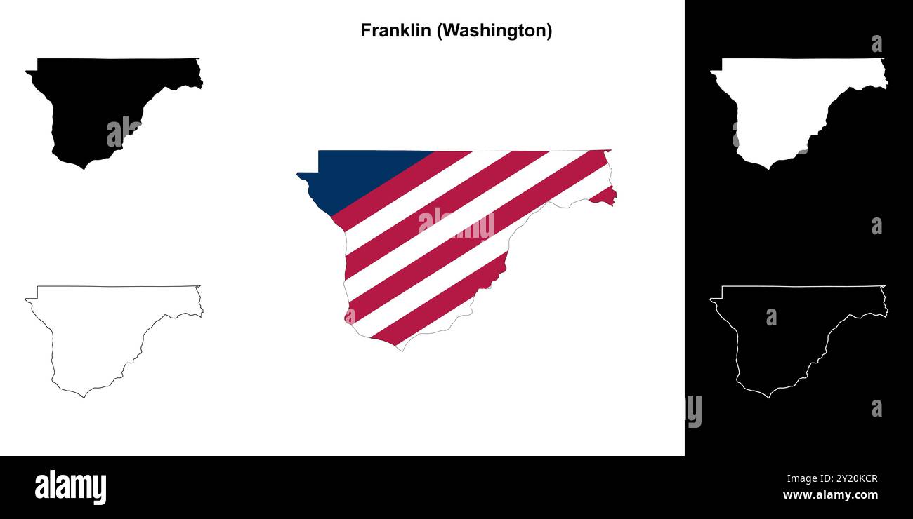 Franklin County (Washington) outline map set Stock Vector Image & Art ...