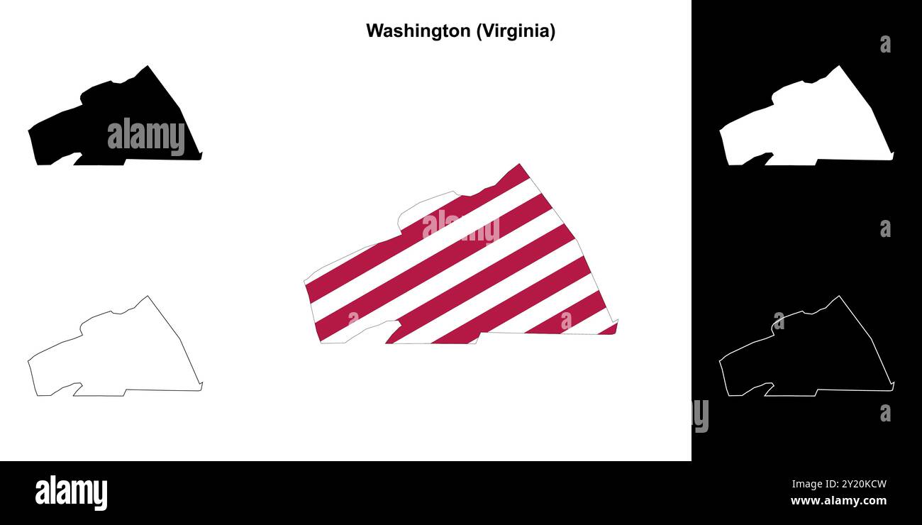 Washington County (Virginia) outline map set Stock Vector Image & Art ...