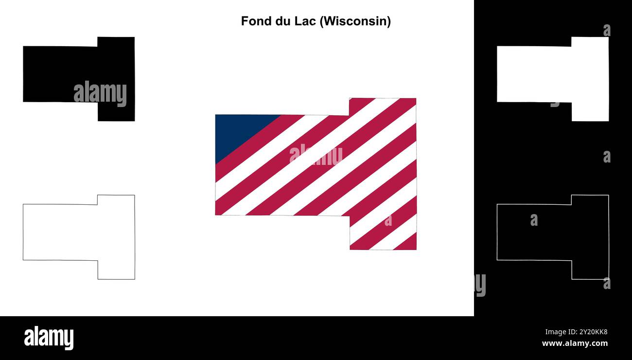 Fond du Lac County (Wisconsin) outline map set Stock Vector Image & Art ...
