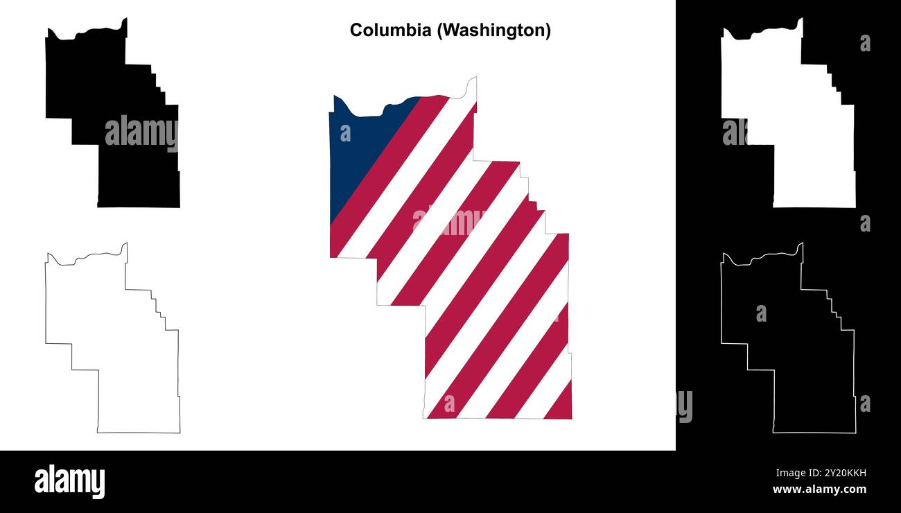 Columbia County (Washington) outline map set Stock Vector Image & Art - Alamy