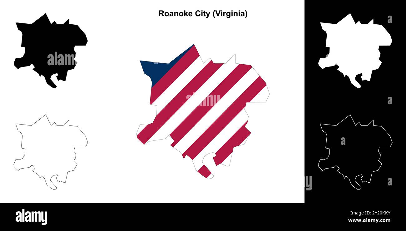 Roanoke city county map Stock Vector Images - Alamy