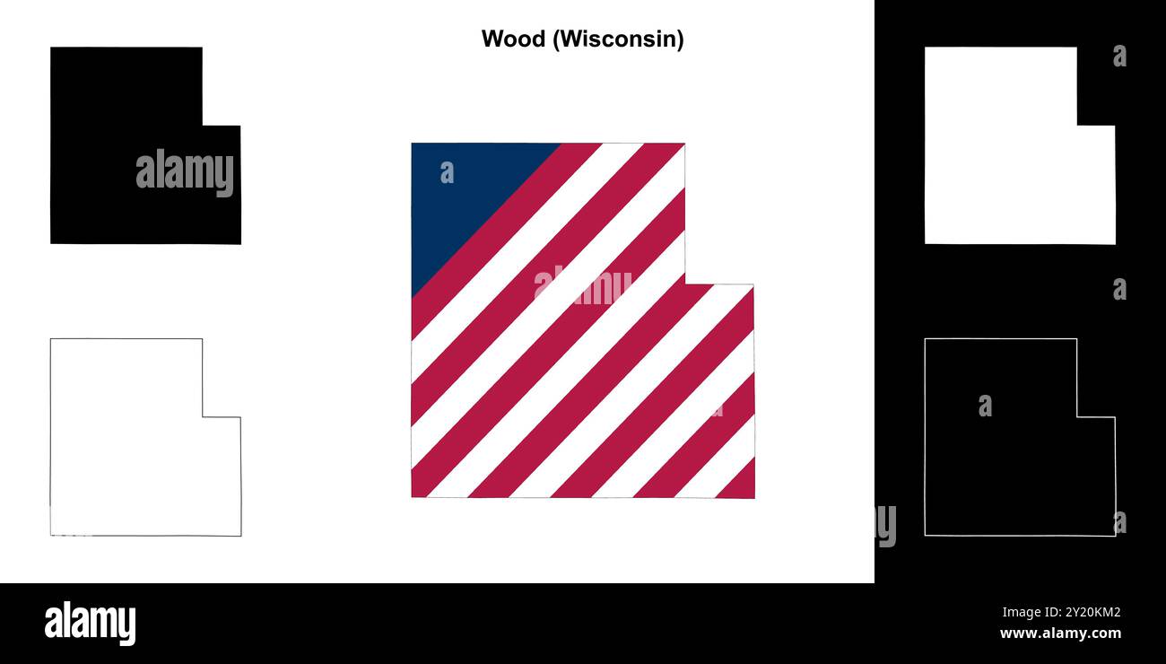 Wood County (Wisconsin) outline map set Stock Vector Image & Art - Alamy