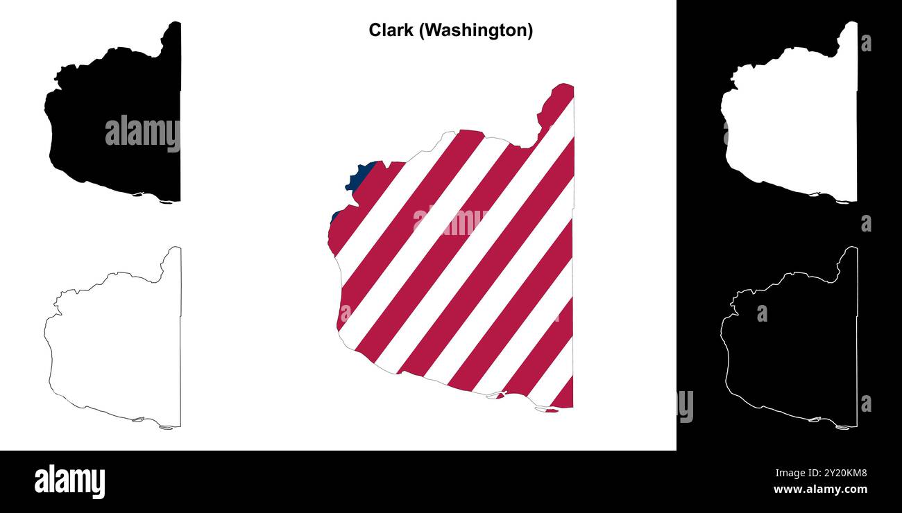 Clark County (Washington) outline map set Stock Vector Image & Art - Alamy
