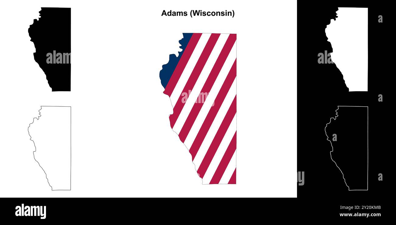Adams County (Wisconsin) outline map set Stock Vector Image & Art - Alamy