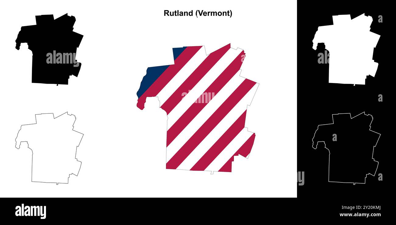 Rutland County (Vermont) outline map set Stock Vector Image & Art - Alamy