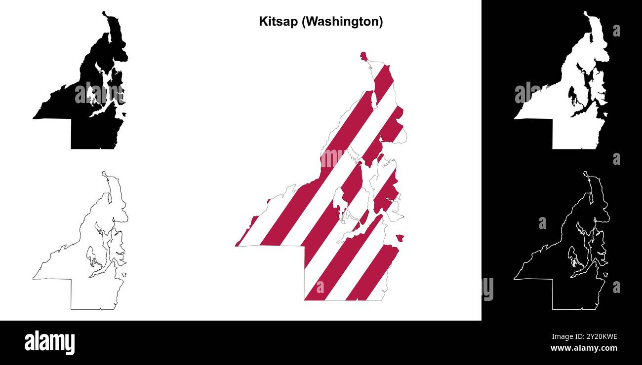 Kitsap vector map hi-res stock photography and images - Alamy