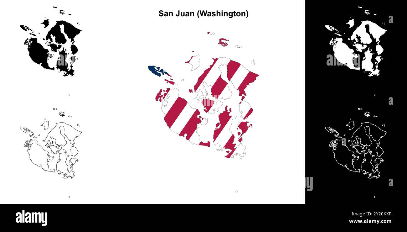 San Juan County (Washington) outline map set Stock Vector Image & Art ...