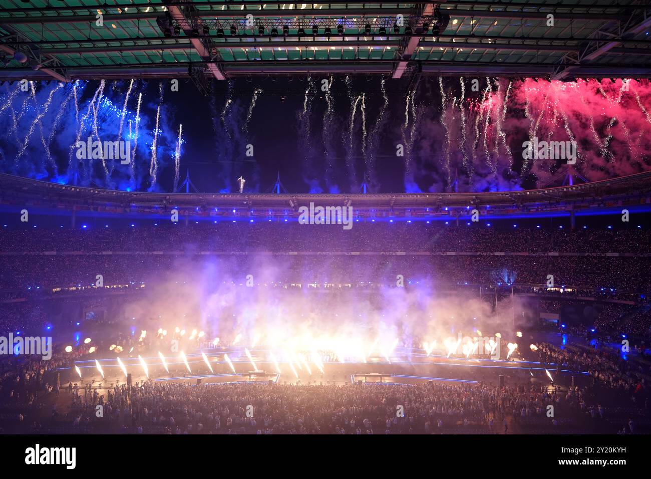 Fireworks during the closing ceremony of the Paris 2024 Summer ...