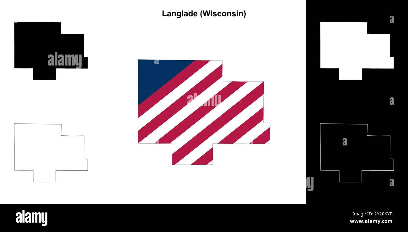 Langlade County (Wisconsin) outline map set Stock Vector Image & Art ...