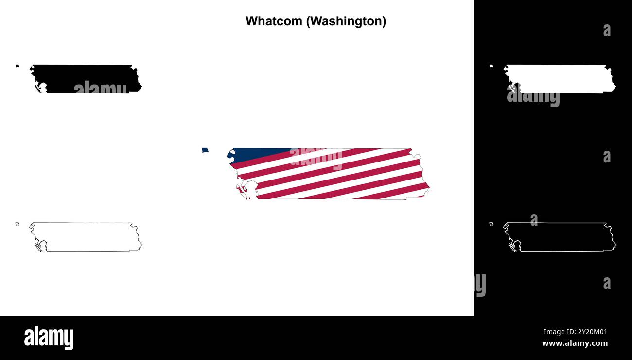 Whatcom County (Washington) outline map set Stock Vector Image & Art ...