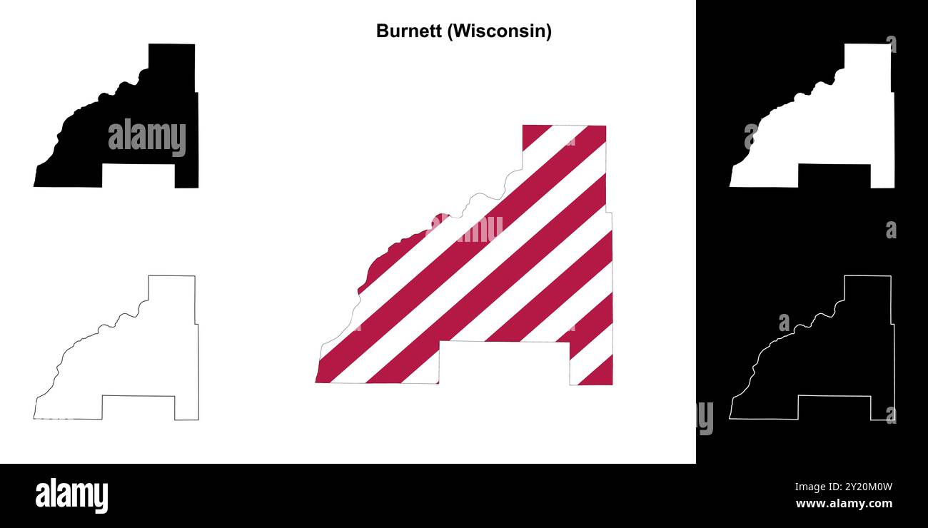 Burnett County (Wisconsin) outline map set Stock Vector Image & Art - Alamy