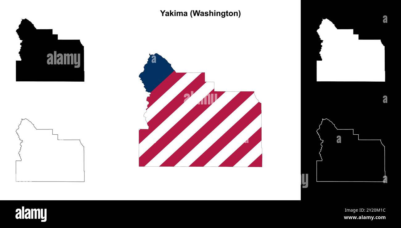 Yakima outline map hi-res stock photography and images - Alamy
