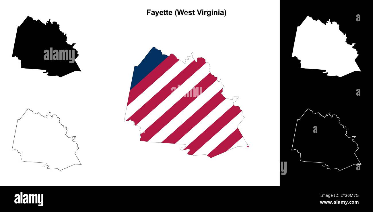 Fayette County (West Virginia) outline map set Stock Vector Image & Art ...