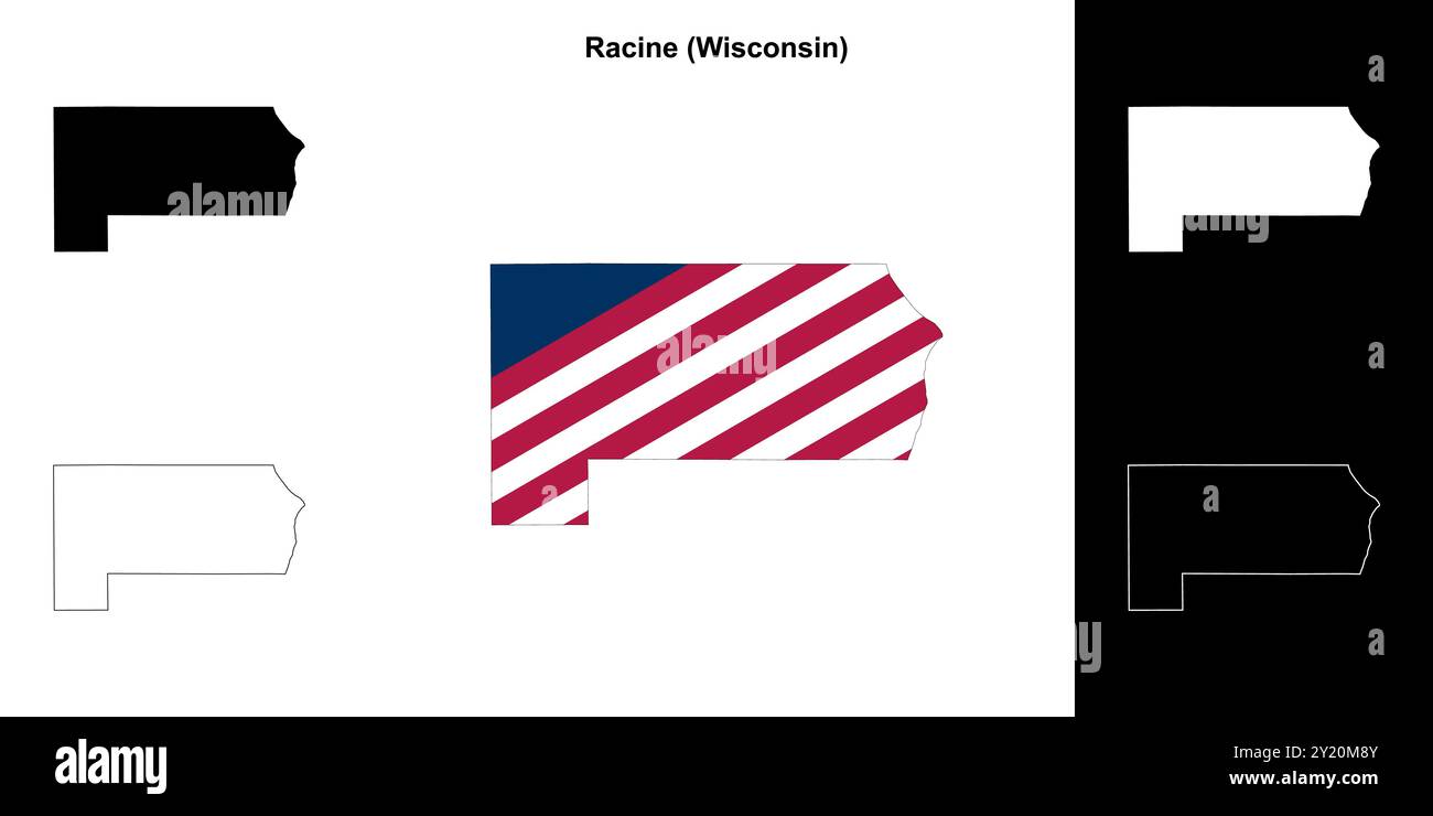 Racine county map hi-res stock photography and images - Alamy