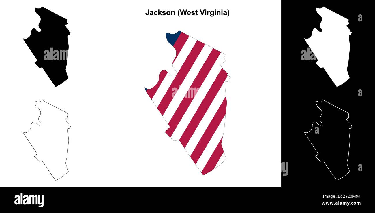 Jackson County (West Virginia) outline map set Stock Vector Image & Art ...