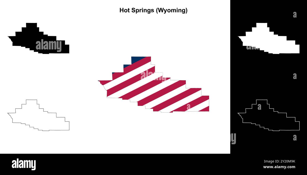 Hot springs county map hi-res stock photography and images - Alamy