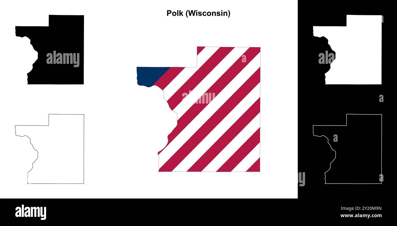 Polk County (Wisconsin) outline map set Stock Vector Image & Art - Alamy