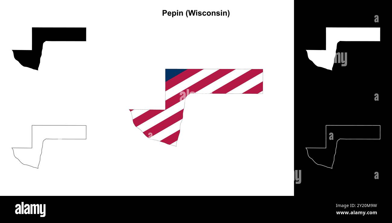 Pepin County (Wisconsin) outline map set Stock Vector Image & Art - Alamy