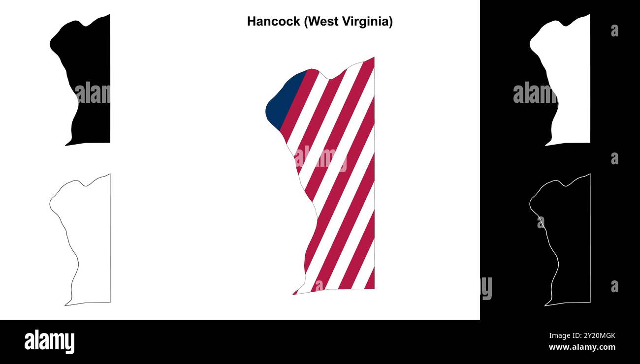 Hancock County (West Virginia) outline map set Stock Vector Image & Art ...