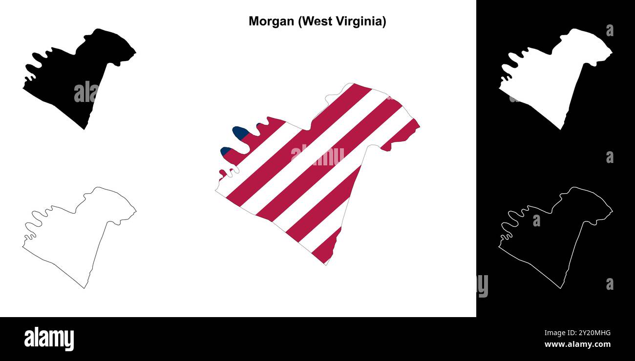 Morgan County (West Virginia) outline map set Stock Vector Image & Art ...