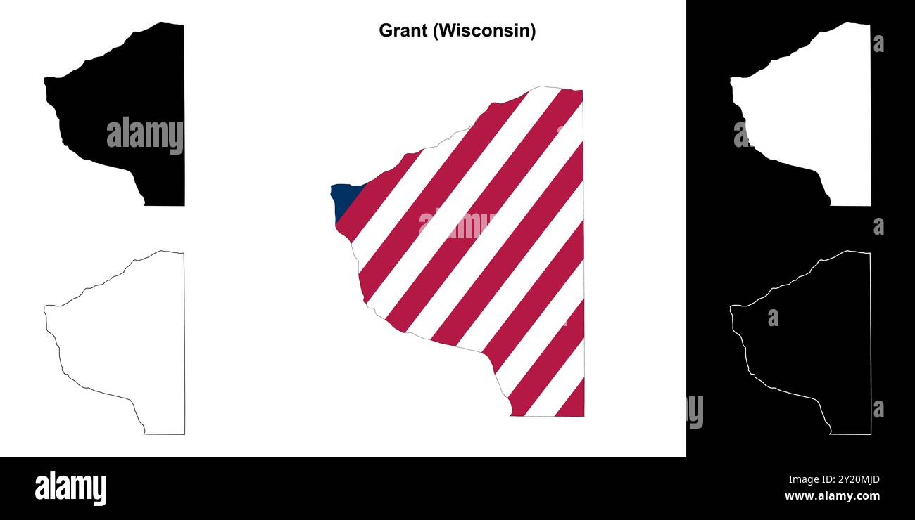 Grant County (Wisconsin) outline map set Stock Vector Image & Art - Alamy