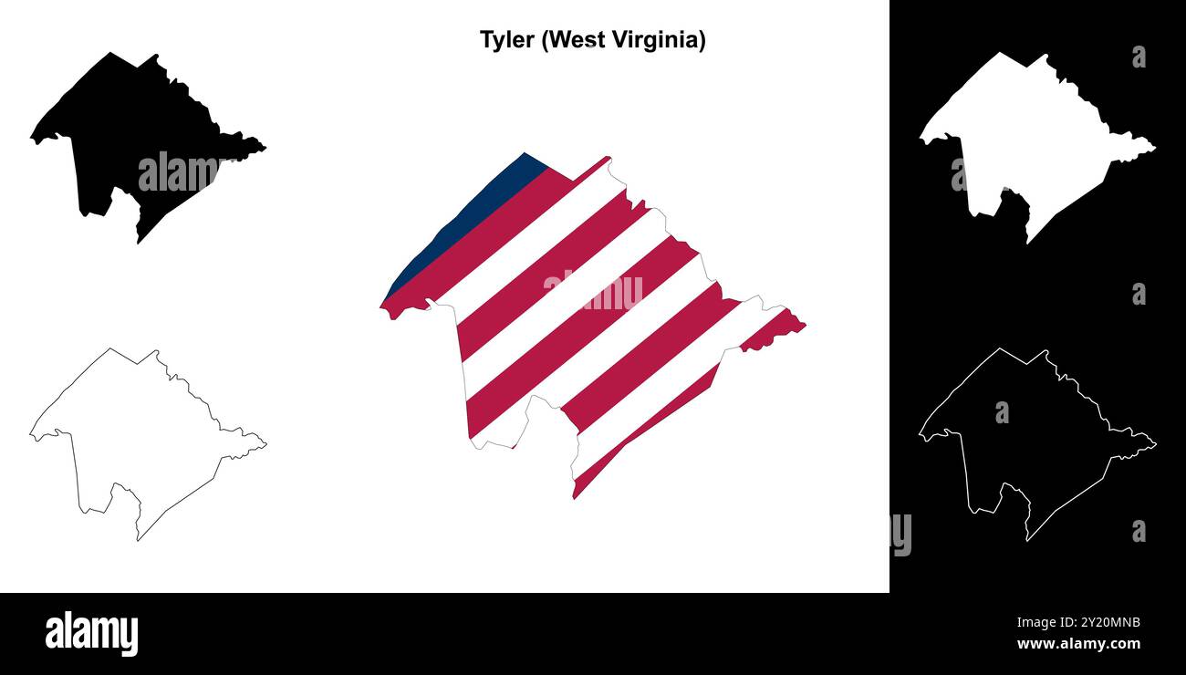 Tyler County (West Virginia) outline map set Stock Vector Image & Art ...