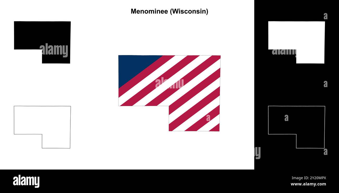 Menominee county map vector vectors hi-res stock photography and images ...