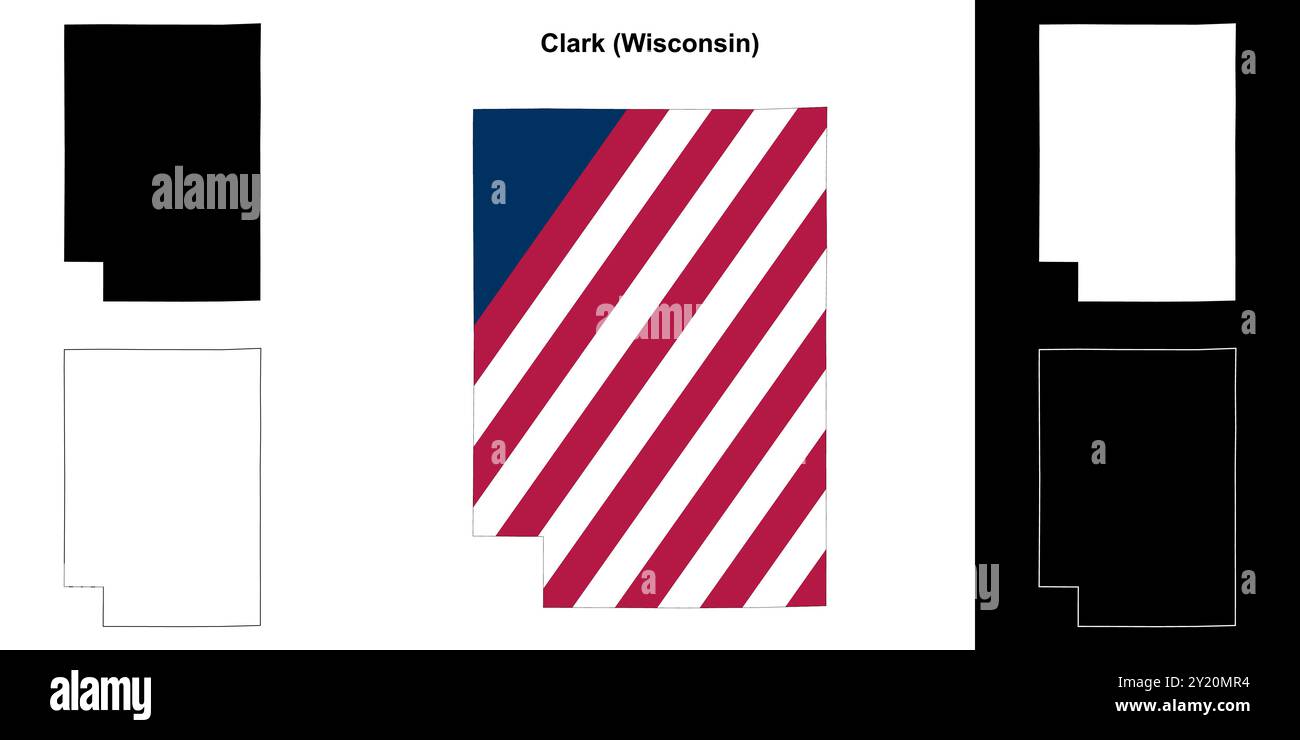 Clark County (Wisconsin) outline map set Stock Vector Image & Art - Alamy