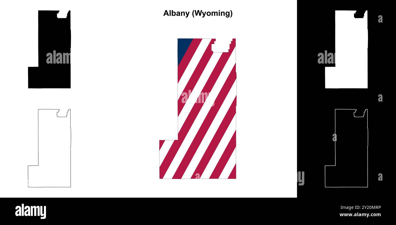 Albany County (Wyoming) outline map set Stock Vector Image & Art - Alamy