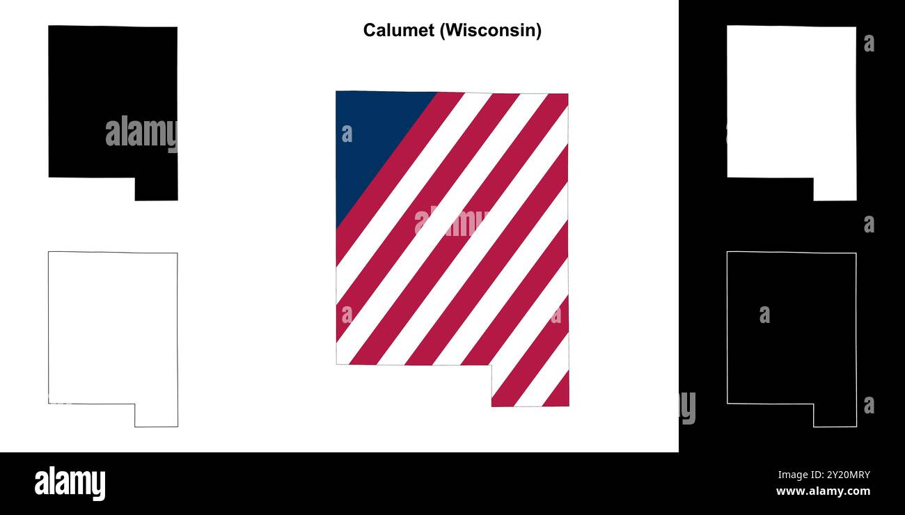 Calumet County (Wisconsin) outline map set Stock Vector Image & Art - Alamy