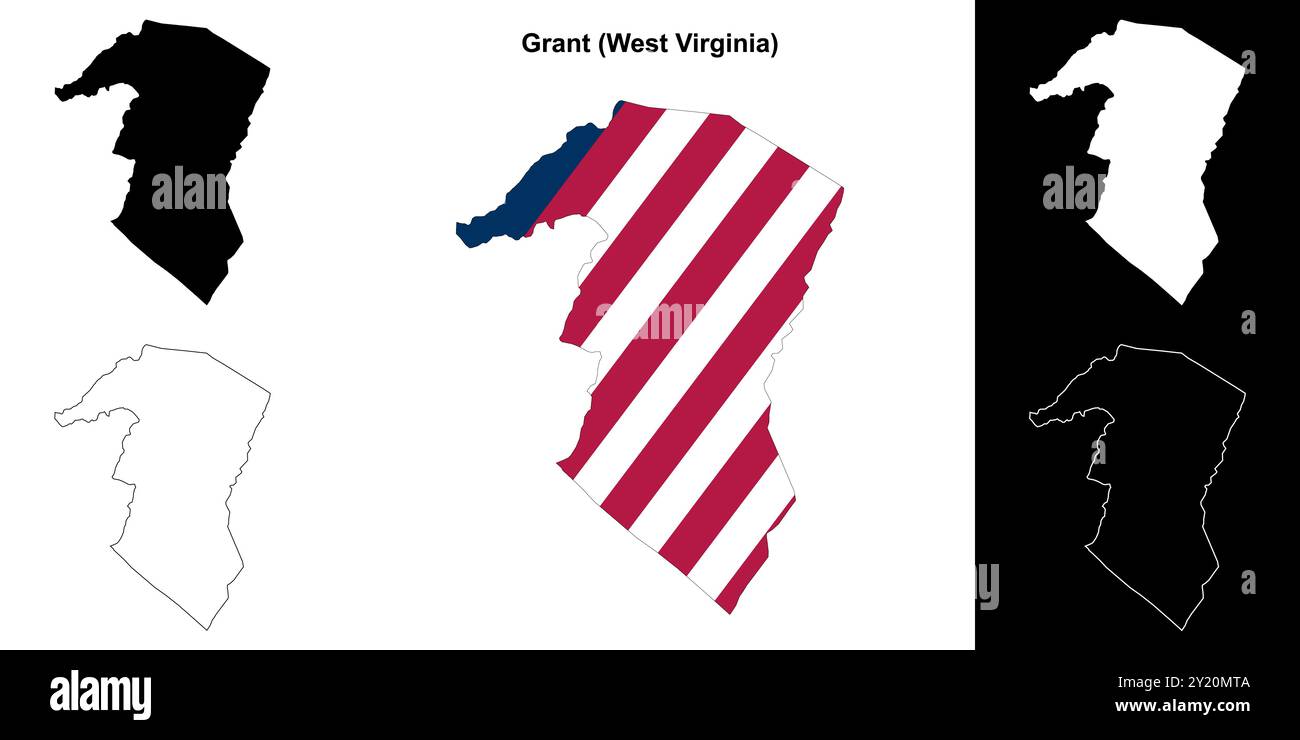 Grant County (West Virginia) outline map set Stock Vector Image & Art ...