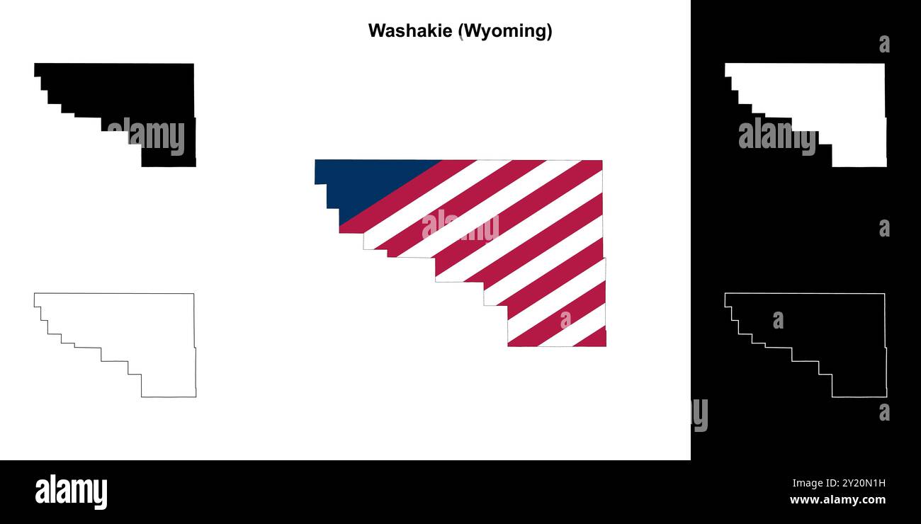 Washakie County (Wyoming) outline map set Stock Vector Image & Art - Alamy