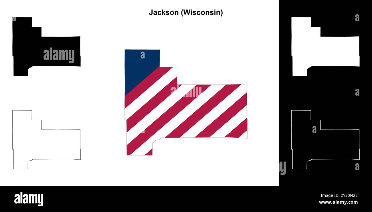 Jackson County (Wisconsin) outline map set Stock Vector Image & Art - Alamy