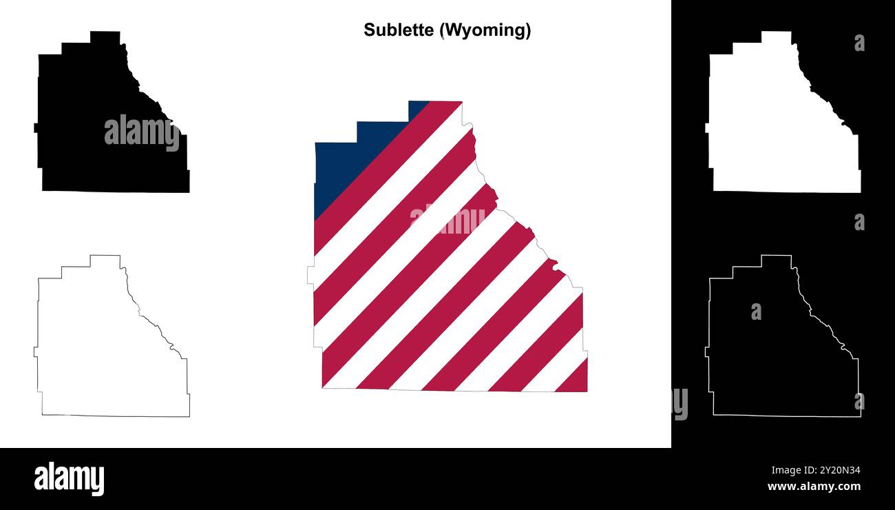 Sublette outline map hi-res stock photography and images - Alamy