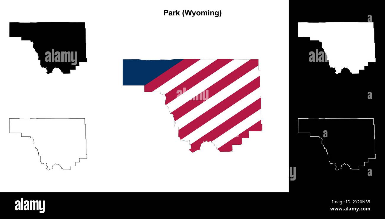 Park County (Wyoming) outline map set Stock Vector Image & Art - Alamy
