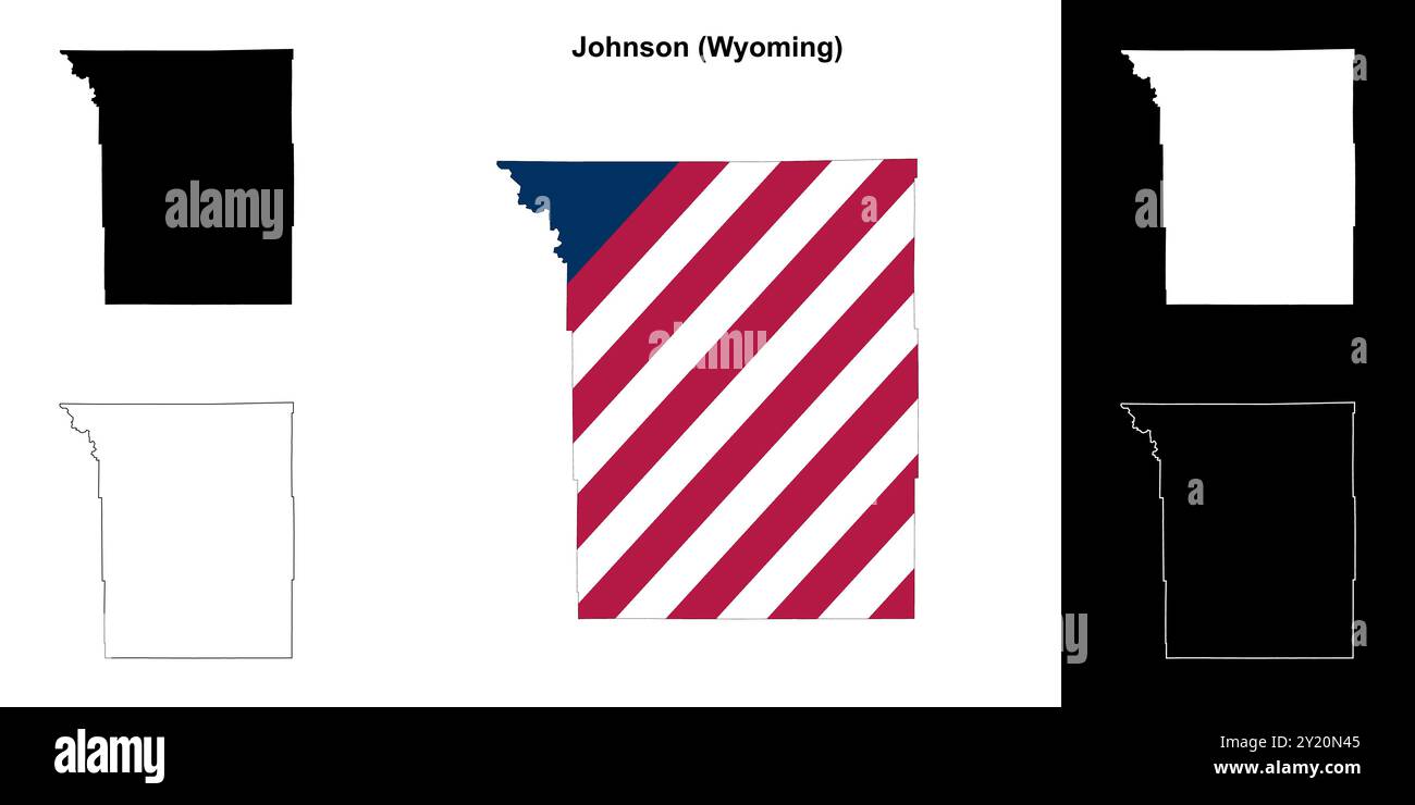 Johnson County (Wyoming) outline map set Stock Vector Image & Art - Alamy