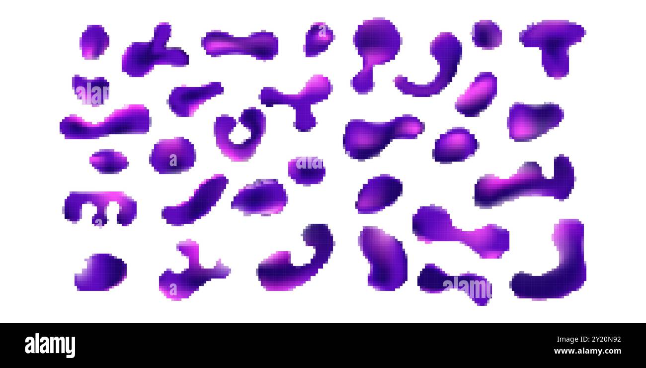 Set of abstract pixelated shapes. Liquid shapes collection Stock Vector ...