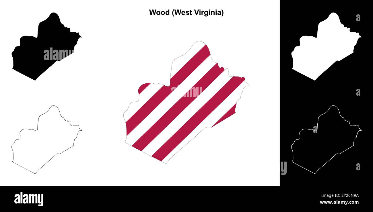 Wood County (West Virginia) outline map set Stock Vector Image & Art ...
