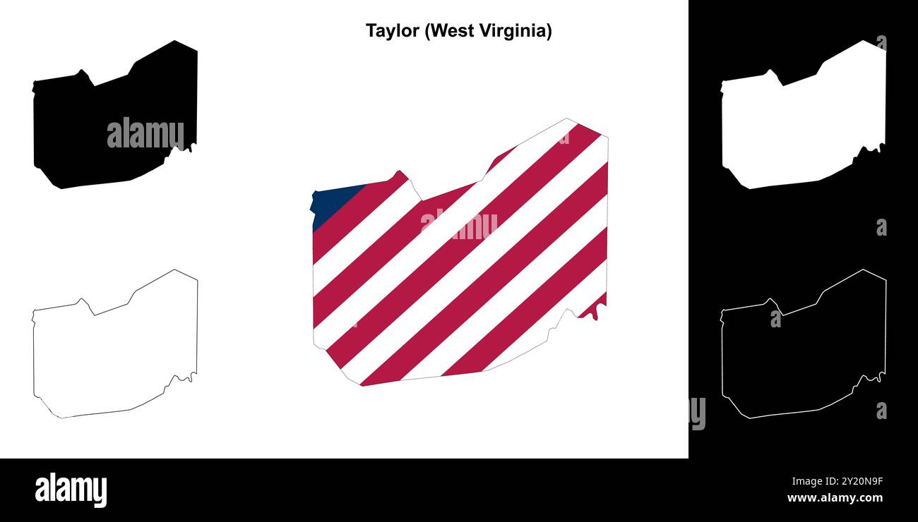 Taylor County (West Virginia) outline map set Stock Vector Image & Art ...