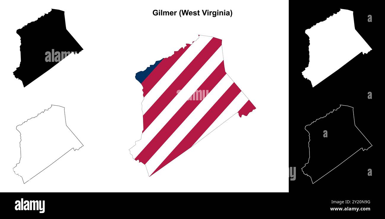 Gilmer County (West Virginia) outline map set Stock Vector Image & Art ...