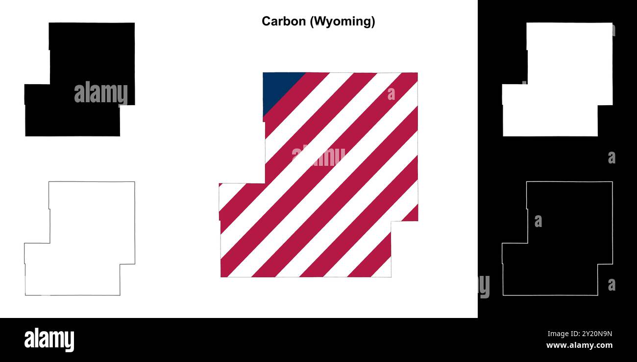 Carbon County (Wyoming) outline map set Stock Vector Image & Art - Alamy